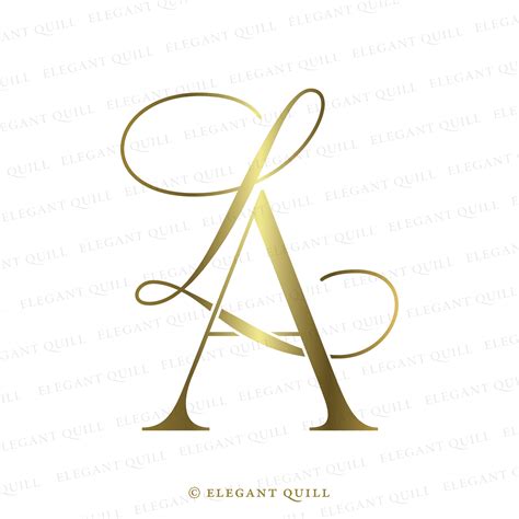 Two Letter Logo La Initials Elegant Quill