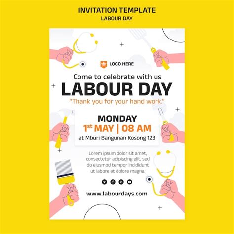 Free Psd Flat Design Labor Day Template