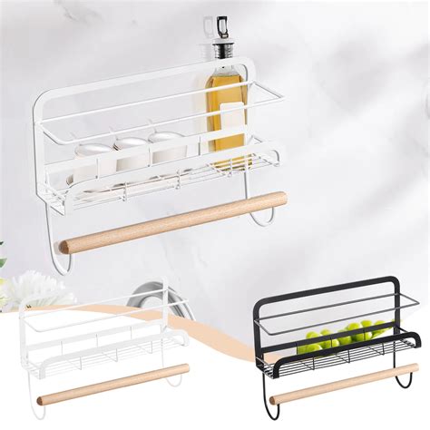 Magnetic Kitchen Storage Rack Non Perforated Wall Mounted Organizer