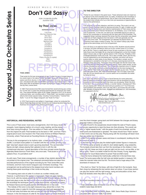 Dont Git Sassy Jones Ps Pdf Saxophone Jazz