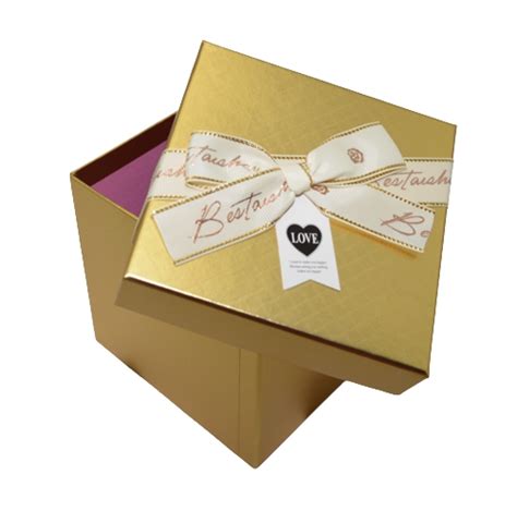 სასაჩუქრე ყუთი ბაფთით ოქროსფერი 13 X 13 X 13 სმ Veli Store