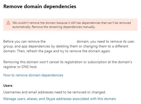 Remove Domain Dependencies In Microsoft 365 Microsoft Qanda