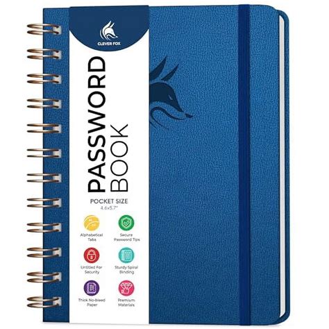Clever Fox Password Book Spiral â€“ Mini Internet Address And Password
