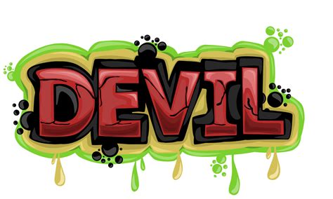 Devil Writing Graffiti Design On A White Background 3780791 Vector Art At Vecteezy