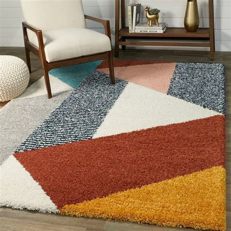 710x10 Merril Mid Century Modern Geometric Rug Orange Balta Rugs