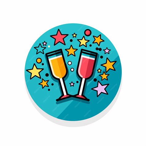 Premium Vector Vector Of Two Glasses Of Champagne With Stars Around