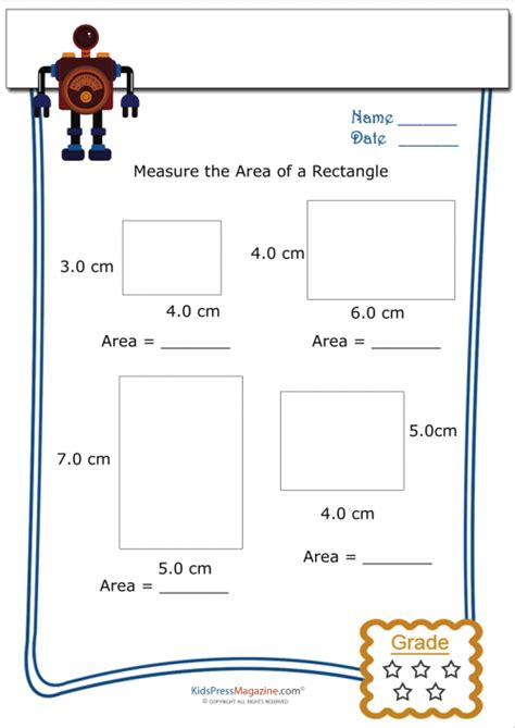 Measuring Area Worksheet Rectangle 2