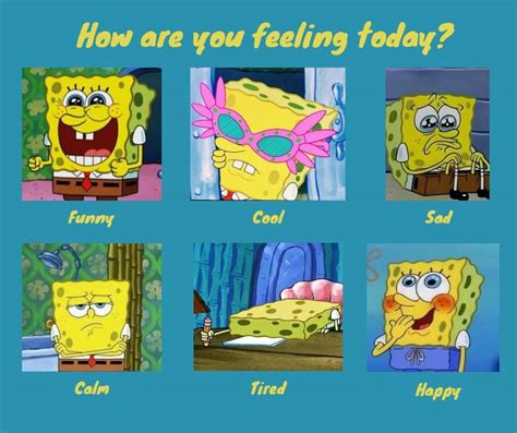 Spongebob Feelings Chart Fun Classroom Emotions Poster 🧽 In 2025 Feelings Chart Emotions