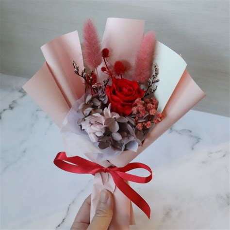 Small Eternal Flower Bouquets Red Rose Bouquet Etsy