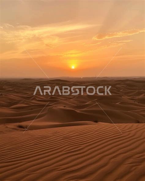 التضاريس والبيئة الجافة في الطبيعة الصحراوية، الكثبان والتلال الرملية الناعمة المتشكلة في