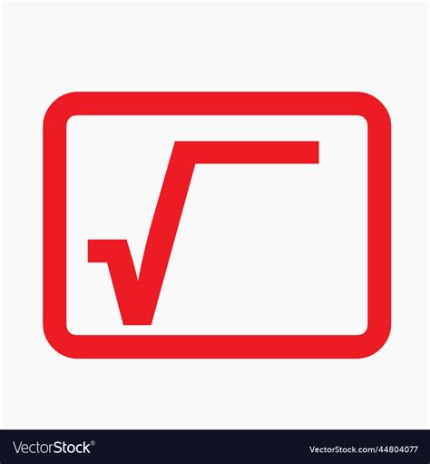 Square Root Symbol Royalty Free Vector Image Vectorstock