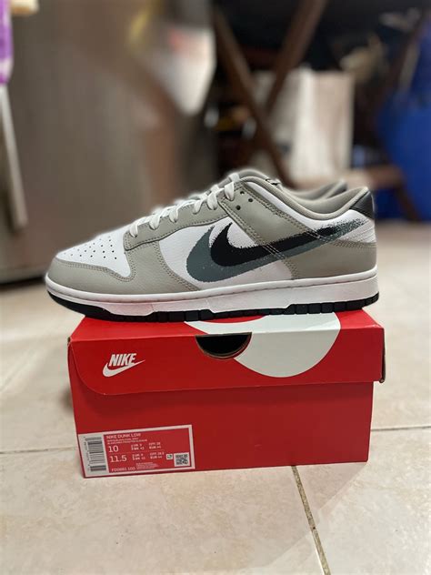 Nike Dunk Low Stencil Swoosh Mens Fashion Footwear Sneakers On