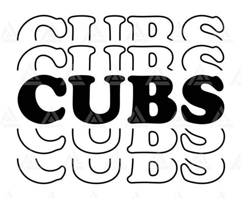 Cubs Stacked Svg Cubs Layered Svg Run Cubs Svg Go Team Svg Cheer Mom T Shirt Cut File