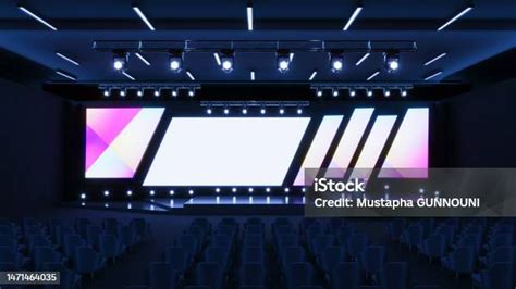 Desain Panggung Kosong Untuk Mockup Acara Panggung Dengan Layar Led Konsep Evenementiel Foto