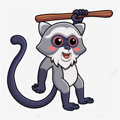 Cute Samango Monkey Cartoon Hanging On Tree Samango Kawaii Jungle