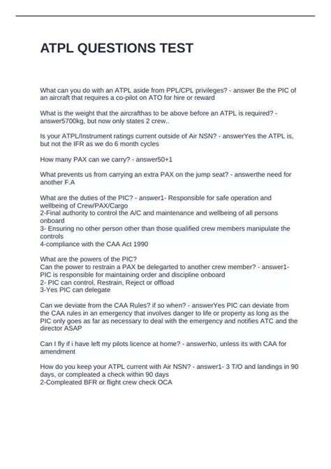 Atpl Questions Test Graded A Atpl Stuvia Us