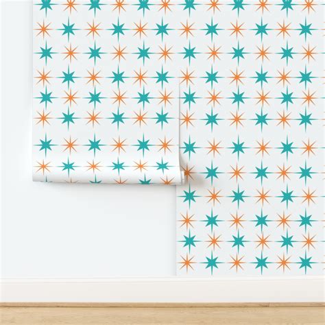Mid Century Modern Starburst Wallpaper Spoonflower
