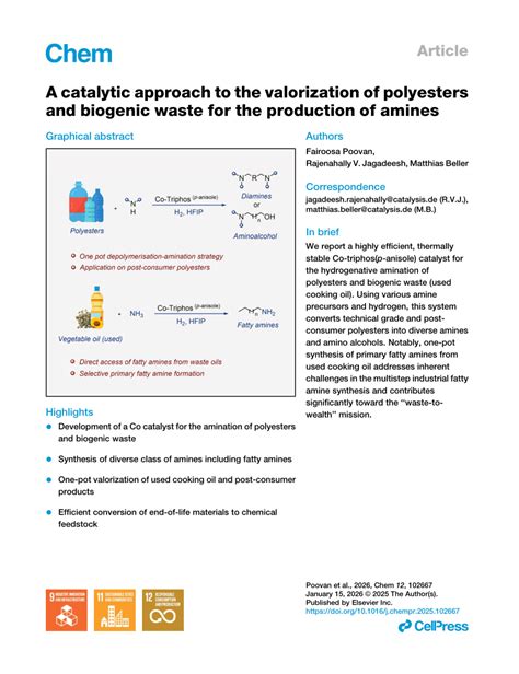 Pdf Article A Catalytic Approach To The Valorization Of Polyesters