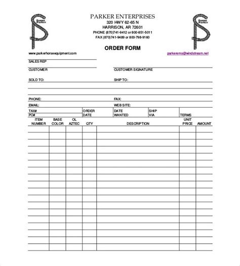 Food Purchase Order Template