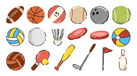 Premium Vector Set Of Balls Collection Of Inventory For Different