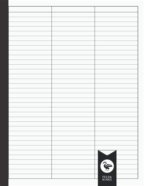 3 Column Notebook Medium Ruled 85 X 11 110 Pages 55 Sheets