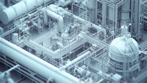 Natural Gas Processing Facility Piping System Overview Stock Illustration Illustration Of