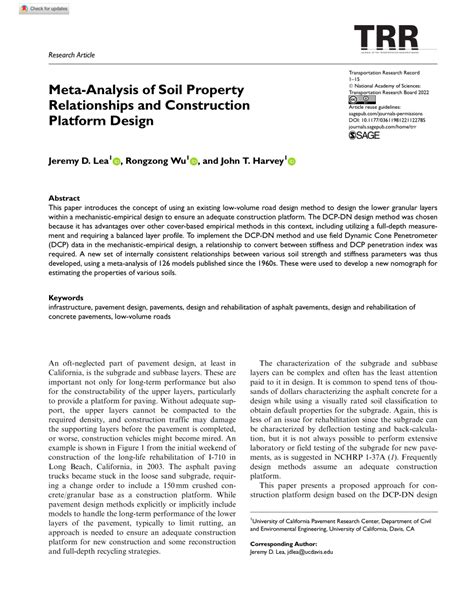 Pdf Meta Analysis Of Soil Property Relationships And Construction