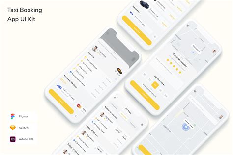 taxi booking app ui kit graphic by betush · creative fabrica