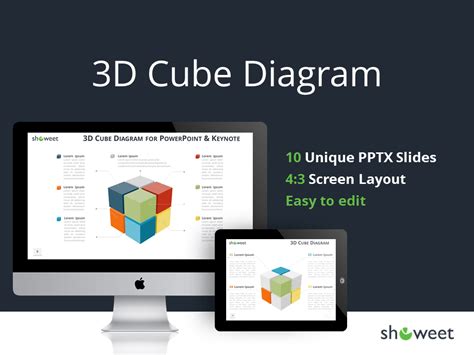 D Cube Diagram For PowerPoint And Keynote