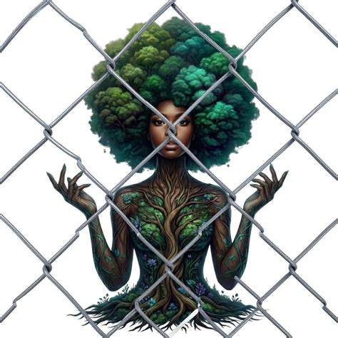 Afro Tree Woman Png Nature Goddess Clipart Forest Spirit Art