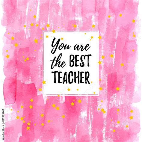 You Are The Best Teacher Label Greeting Card Poster Vector Quote On