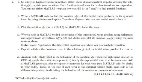 I By Using The Laplace Transform Method Hint Show