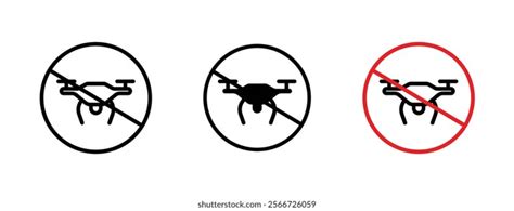No Fly Drones Signs Vector Collection Stock Vector Royalty Free 2566726059 Shutterstock