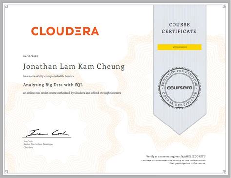 Jonathan L On Linkedin Cloudera Coursera Hive Impala Sql