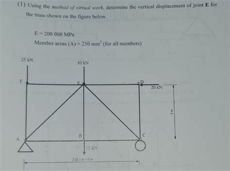 solved 1 ﻿using the method of virtual work determine the