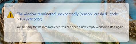 Cursor Is Crashing Bug Reports Cursor Community Forum
