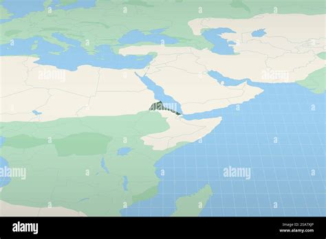 Eritrea Highlighted On A Detailed Map Geographic Location Of Eritrea