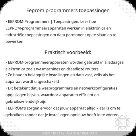 EEPROM Programmers Toepassingen Electricity Magnetism