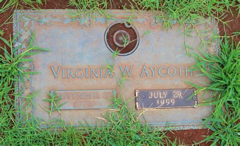 Virginia W Aycoth 1923 1999 Find A Grave Memorial
