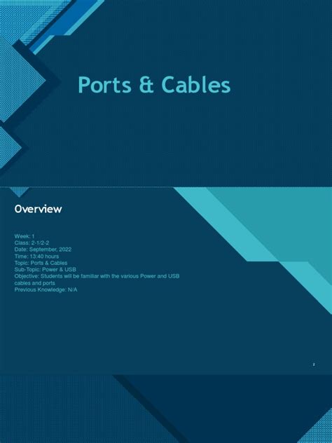 an in depth look at power and usb cables ports and their uses pdf