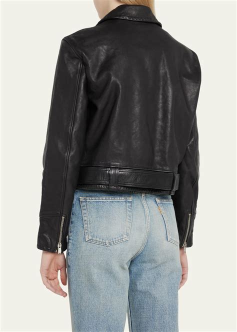 Saint Laurent Leather Aviator Bomber Jacket Bergdorf Goodman