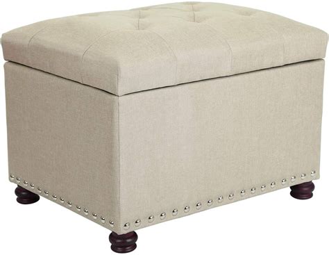 Homebeez Large Bedroom Storage Ottoman Bench Flip Top Footrest Shoe Bench End Of Bed Storage