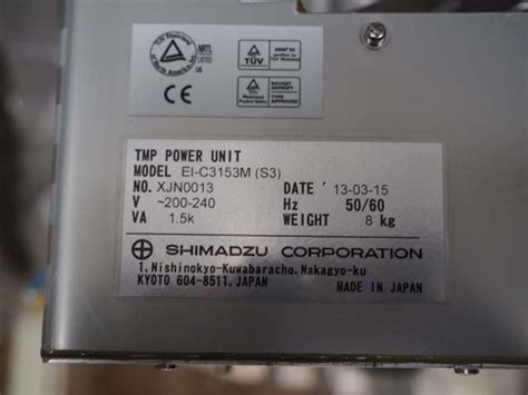 Shimadzu Turbo Moleculair Pomp Tmp H3135lmc 4 1 Industriële Veiling Eindhoven