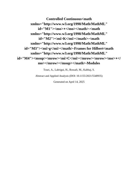 Controlled Continuous Math Xmlns W3 Or Pdf Mathematics