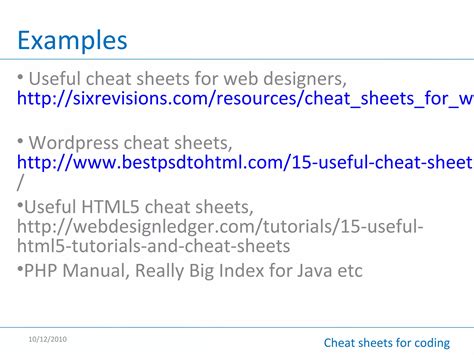 Cheat Sheets For Coding Ppt Web Development Internet