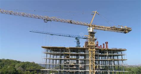Construction Of A Residential Building A Span Over The Construction Site Of A Multi Storey