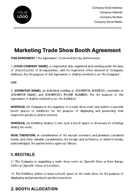 Free Marketing Agreement Templates Editable And Printable