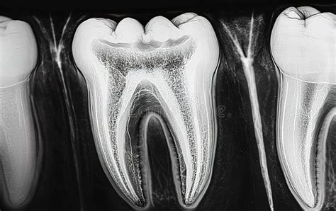 Detailed Dental X Ray Highlighting Root Structure Of Molars In A Clinic