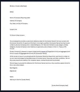Surety Letter Format