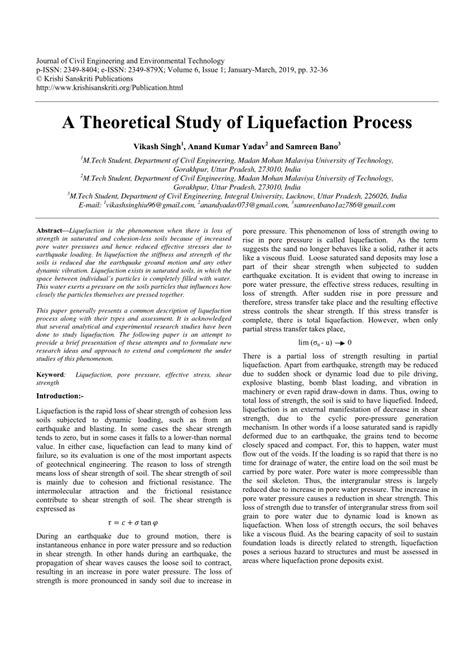 Pdf A Theoretical Study Of Liquefaction Process